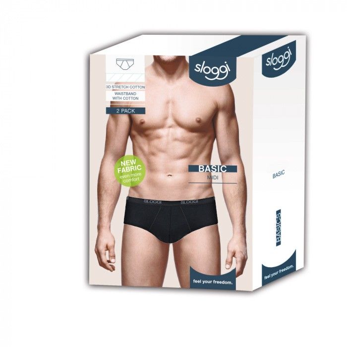 Sloggi MEN Basic Heren Midi 2-Pack Zwart 0004 voordelig online kopen ...